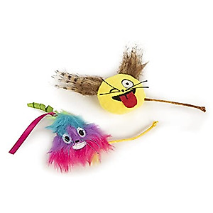 SmartyKat (2 Count Mouse Moods Emoji Wink Face & Rainbow Poop Plush Catnip Cat Toys - Multi Color, 2 Count