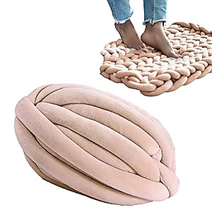 Chunky Cotton Yarn, Thick Wool Yarns for Knitting, Machine Washable Chunky Cotton Yarn for Handmade DIY Throw Blanket Pet Bed, Crystal Velvet Braid Cotton Thread for DIY Handmade Blanket Pillow