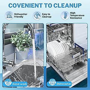 Air Fryer Accessories with 8pcs Foot Cover - 8" Square 3 Stackable Dehydrator Racks Fits 5.8 QT Air Fryer Racks for Cosori, Instant Vortex, Nuwave Air Fryer, Ninja Foodi Grill 304 Stainless Steel