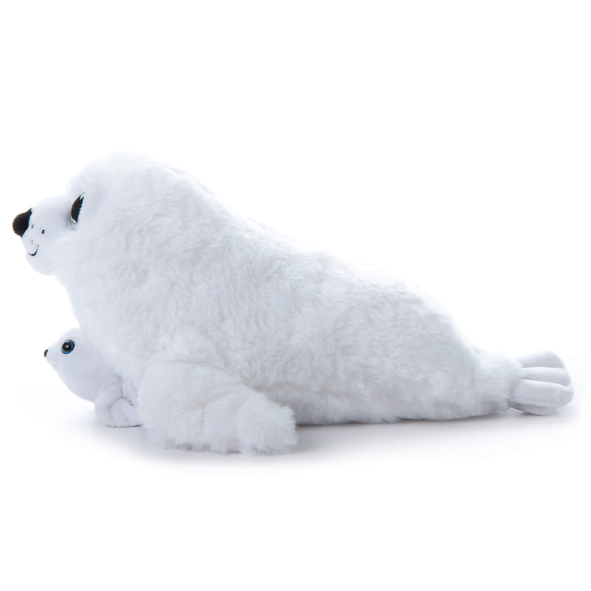The Petting Zoo Mom and Baby Harp Seal Stuffed Animal, Gifts for Kids, Pocketz Ocean Animals, Harp Seal Plush Toy 14 inches