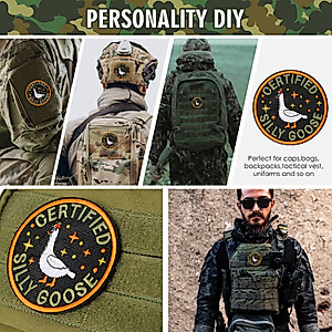 XMJY Funny Goose Hook and Loop Patch, Colorful Embroidered Patch, Cute Animal Meme Morale Patch, DIY Applique Accessories for Backpacks, Dog Harnesses, Army Vests, Gym Bags, Hats, Helmets