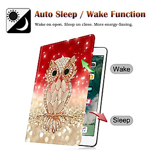 for Samsung Galaxy Tab A8 10.5 2022 Slim Case with Adjustable Stand Cover with Auto Wake/Sleep Smart Cover for Samsung Galaxy A8 10.5 Inch（SM-X200/X205/X207）- Owl on Pink Background
