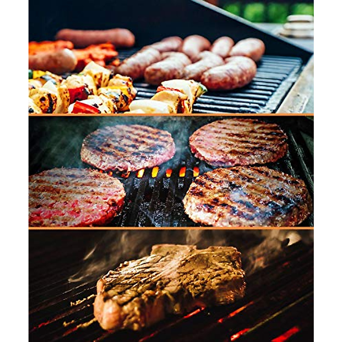 SHINESTAR 17'' x 9 1/2" Grill Grates for Charbroil Tru Infrared 463242716, 463276016, 463242715, Nexgrill 720-0882A, Lowe's 639322, Porcelain-enameled Cast-Iron Cooking Grid, Set of 3