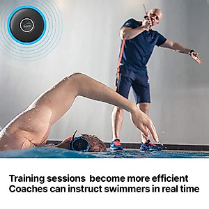 SONR Swim Coach Communicator, Waterproof, Underwater Communicator, Swimming, Swim, Coach Gifts, Bone Conduction, Real-time Coaching, Headphones, Metronome Black