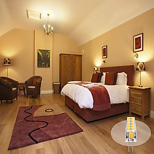 Lxcom Lighting 2.5W G4 led Light Bulbs AC/DC 12V G4 Mini LED Bulb(4 Pack)- 25W Halogen Light Bulbs Replacement Warm White 3000K JC T3 Lamp for Chandelier Display Puck Light Landscape Lighting