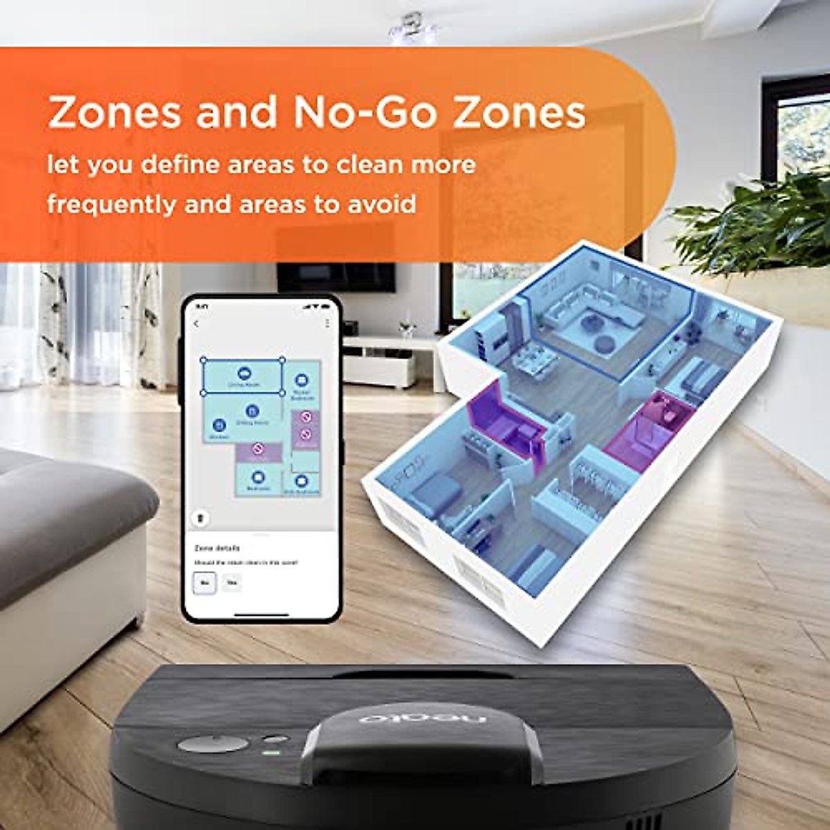 Neato D9 Intelligent Robot Vacuum Cleaner–LaserSmart Nav, Smart Mapping, Cleaning Zones, WiFi Connected, 200-Min Runtime, Powerful Suction, Turbo Clean, Corners, Pet Hair, XXL Dustbin, Alexa. 945-0445