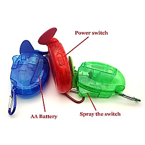 ATBOTP Portable Carabiner Water Misting Fan Mini Personal Outdoor Spray Fans (3 Piece Set)