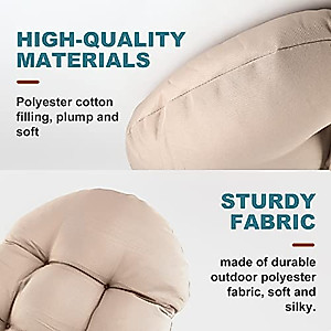PNP HWJIAJU Set of 2 Patio Chair Cushion for Adirondack, High Back Rocking Chair Cushion 44x19x4 inch, Outdoor Seat Back Chair Cushion Sunscreen and Fade-Resistant (Beige, 2)