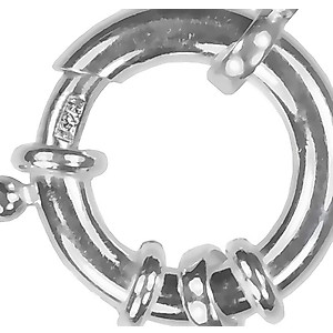 Sterling Silver Sailor Style Spring Ring Clasp with Figure-8 Ring 12mm