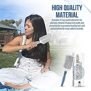 Detangling Brush - Ceramic Paddle Detangler Brush for Curly, Thick, and Straight Hair - Dry and Wet Hair Brush Quickly Detangles and Smooths hair - Hair Brush for Women and Men (Nylon)