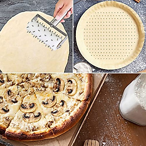 DOXILA Pizza Dough Docker Roller Pins Pastry Dough Tool, Stainless Steel Handle Roller Pin Puncher for Cake Pie Cookies Bread Pastry Baking Cooking Tool
