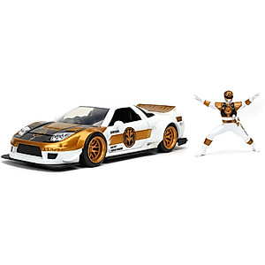 Jada Toys Power Rangers 1:24 2002 Honda NSX Type-R Japan Spec Die-cast Car with 2.75" White Ranger Figure, Toys for Kids and Adults