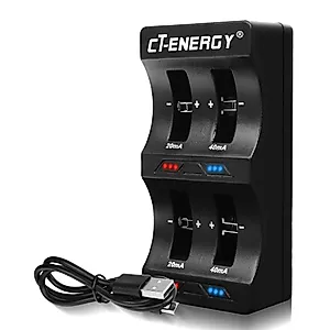 CT-ENERGY Lithium Coin Button Battery Charger for 2450 2032 2025 2016 1632 1620 Rechargeable Lithium-ion Button Batteries