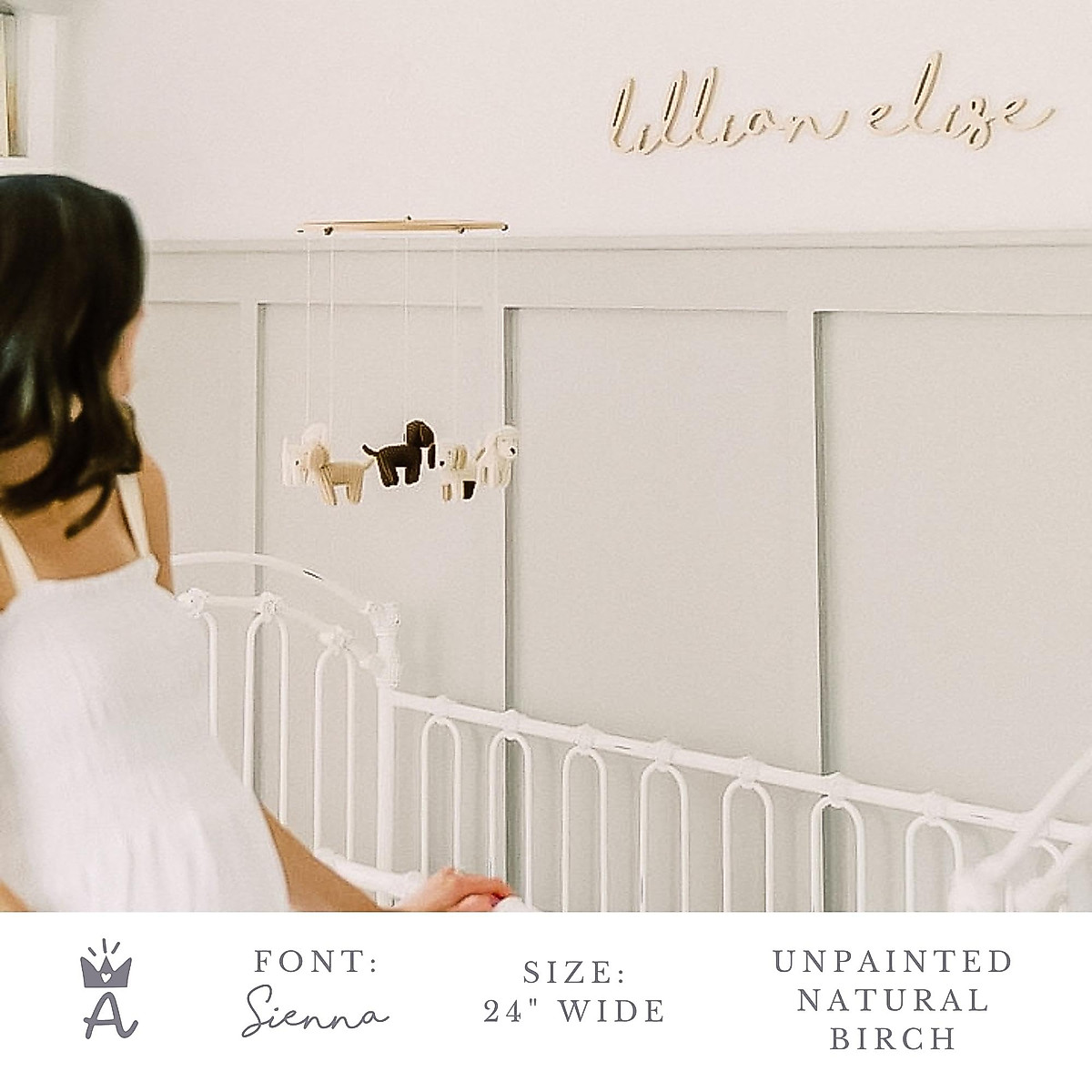 Custom Wood Name Sign for Nursery or Kids Room | Instant Font Preview + Multiple Styles Available Unpainted, Painted, or Stained | Personalized Baby Gift (Unpainted Quick Ship Name Sign)