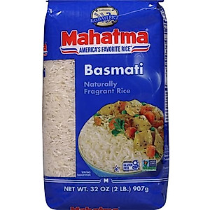 Mahatma Indian Basmati Rice, 32-Ounce Bag of Rice, Fluffy, Floral, and Nutty-Flavored Rice, Stovetop or Microwave Rice