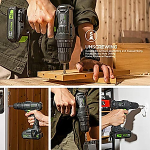 GALAX PRO 20 V Max Cordless Combo Kit, 20 N.m Impact Drill Driver, Reciprocating Saw 0-3000 SPM, 1.3 Ah Li-ion Battery Pack with Charger and 7 Pieces blades