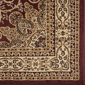 LUXE WEAVERS Oriental Floral Medallion Burgundy 5x7 Area Rug