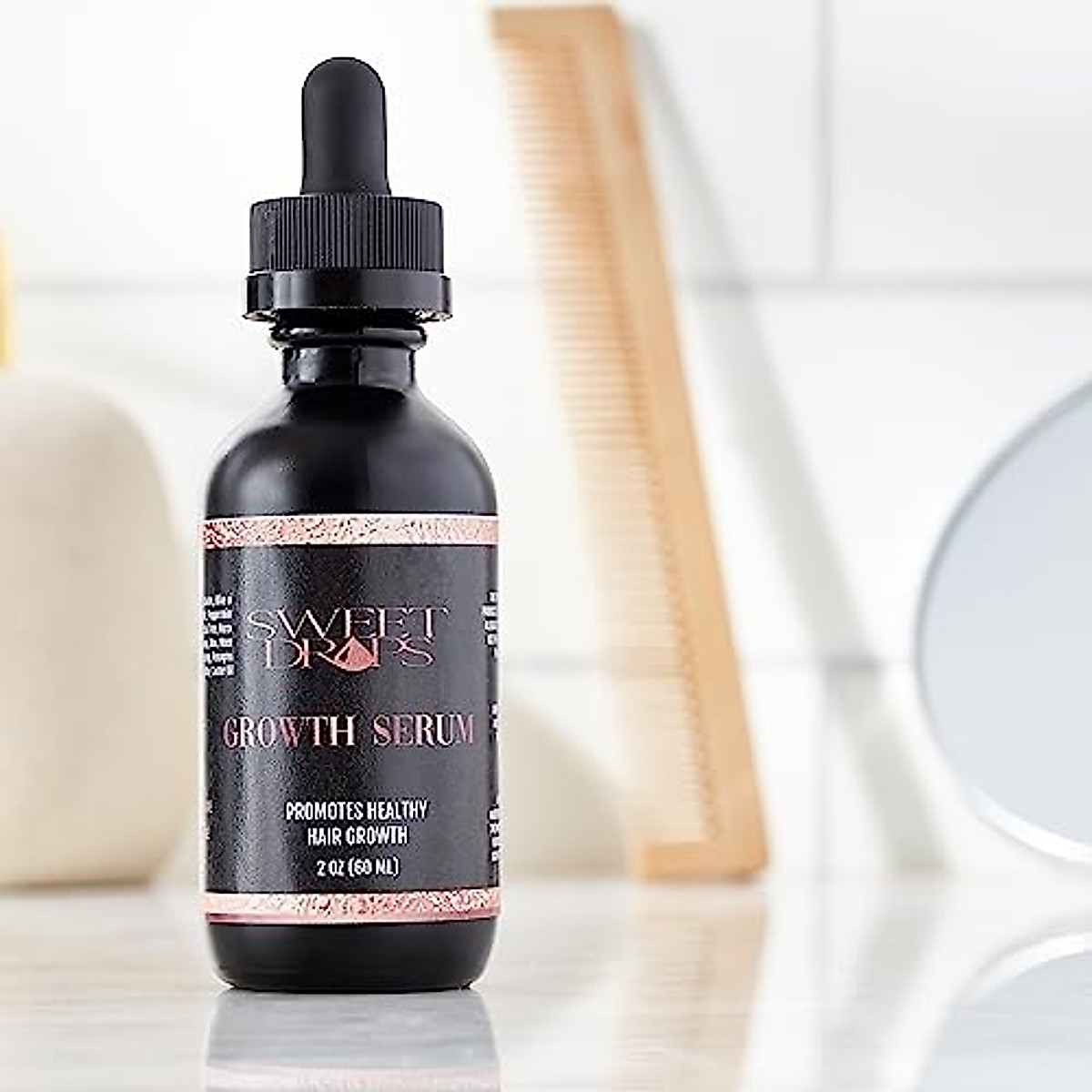 Sweet Drops Hair Regrowth Oil | Great for natural & protective styles | Combats Alopeica & Dandruff | Promotes Healthy hair & scalp | Family friendly (2 oz Glass Bottle w/dropper)