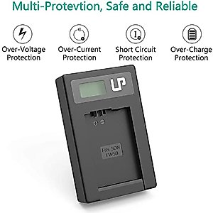 NP-FW50 Battery Charger, LCD Dual Charger Compatible with Sony Alpha A6000, A6400, A6100, A6300, A6500, A5100, A7, A7 II, A7R, A7R II, A7R2, A7S, A7S II, A7S2, A5000, A3000, RX10, NEX-3/5/7 Series