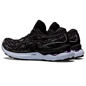ASICS Women's Gel-Nimbus 24 Mesh Knit Running Shoes, 9, Black/Black