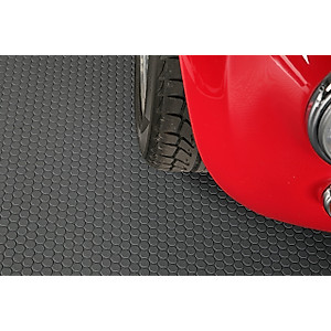 G-Floor Seamless Sheet Vinyl Shed Flooring Cover with Bonded Fibrous Backing - Small Coin Pattern (8' x 8', Slate Grey)