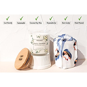 Jazzy Jasmine - Masakali Collection from Casa Dekor. Handmade Jasmine Scented Coconut Soy Wax Candle with Premium & Sustainable Ingredients. 7.5oz - Luxury Scented Candle