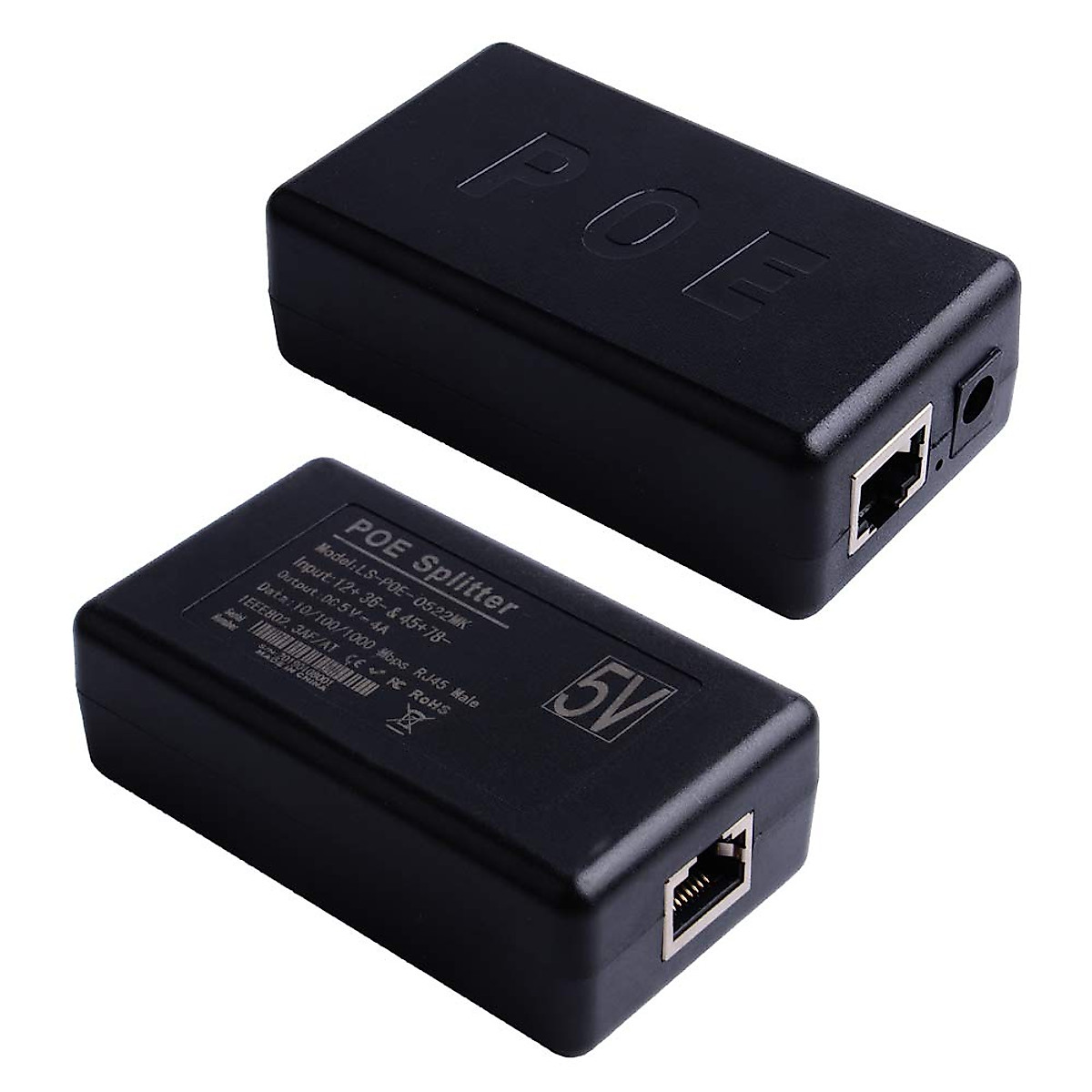 GeeekPi USB-C PoE Splitter Gigabit, PoE to USB-C 5V 4A Power Supply 48V to 5V IEEE802.3af Power Over Ethernet to USB Type-C Adapter for Raspberry Pi 4B/3B+/3B, Tablets, Dropcam