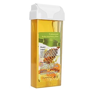 Roll-on Wax Cartridge Hair Removal Wax Roller Depilatory Wax for Professional Salons and Home Self Waxing 100g (Honey)