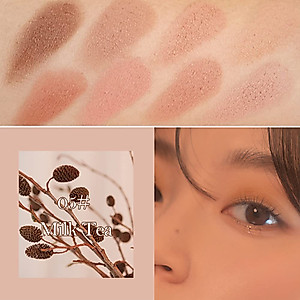 Erinde 10 Colors Eyeshadow Palette - Matte Nude Naked Eye Shadow Makeup, Ultra-Blendable High Pigmented Long Lasting, Neutral Beige Brown Eye Make Up Pallet with Brush Travel Size Gift Kit, Milk Tea
