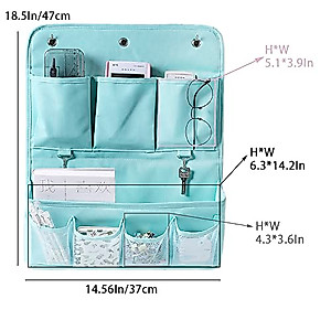 HSLFUAI Hanging Organizer with Pockets for Bathroom, Behind Door, Bedroom, Washing Table, Hanging Organizer, Door Organizer with 3 Sticky Wall Hooks (2Layer, Grey)