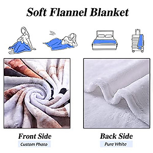 ShineSand Custom Blanket with Photo, Picture Blanket Personalized with Name Text,Customized Funny Blanket,Fleece Throw Blanket for Bed Couch Travel…