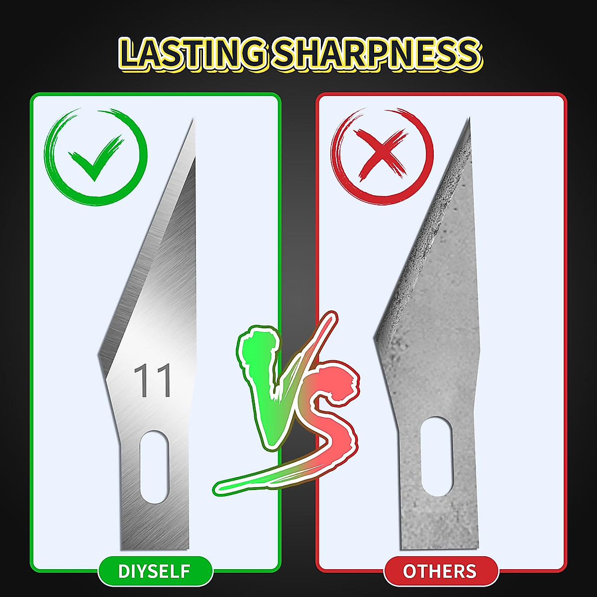 DIYSELF 200 PCS Exacto Knife Blades #11, Exacto Knife Replacement Blades, High Carbon Steel #11 Blades Refills with Storage Case, Exacto Blades 11 for Craft, Hobby, Scrapbooking, Stencil, Leather