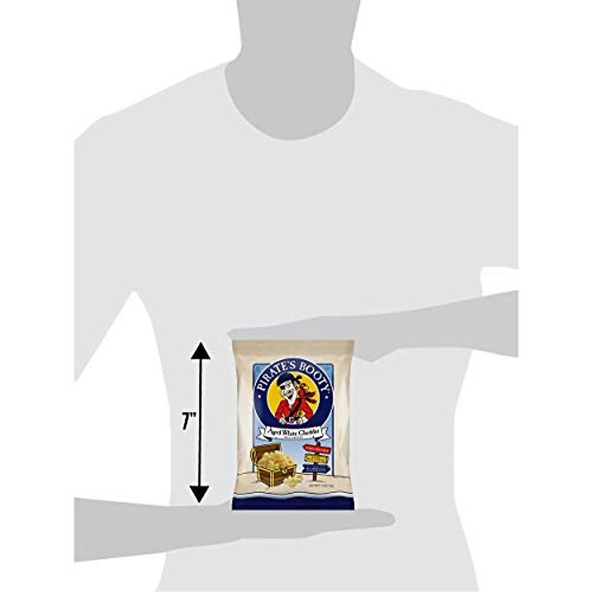 Pirate's Booty Aged White Cheddar Cheese Puffs, Gluten Free, Healthy Kids Snacks, 0.5 Ounce (Pack of 24)