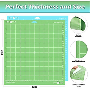 HTVRONT Variety Cutting Mats for Cricut, 2 Pack Cutting Mats 12x12 for Cricut Maker/Maker 3/Explore 3/Air/Air 2/One (LightGrip, StandardGrip), Cutting Mats Replacement Accessories for Cricut