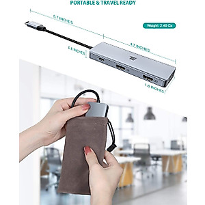 USB C Hub, Tiergrade 9 In 1 Triple Display Collage Display Laptop Docking Station with 2 4K HDMI, VGA, PD, USB 3.0 and TF/SD Card Reader, USB C Dock for MacBook/Dell/HP/Lenovo and Other Type-C Laptops