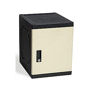 Jink Locker, Lockable Storage Cabinet 19" with Keys | Great for Kids, Home, School, Office or Outdoor | Toy Box, Footlocker, Bedside Dresser/Nightstand, Sports or Gym (White)