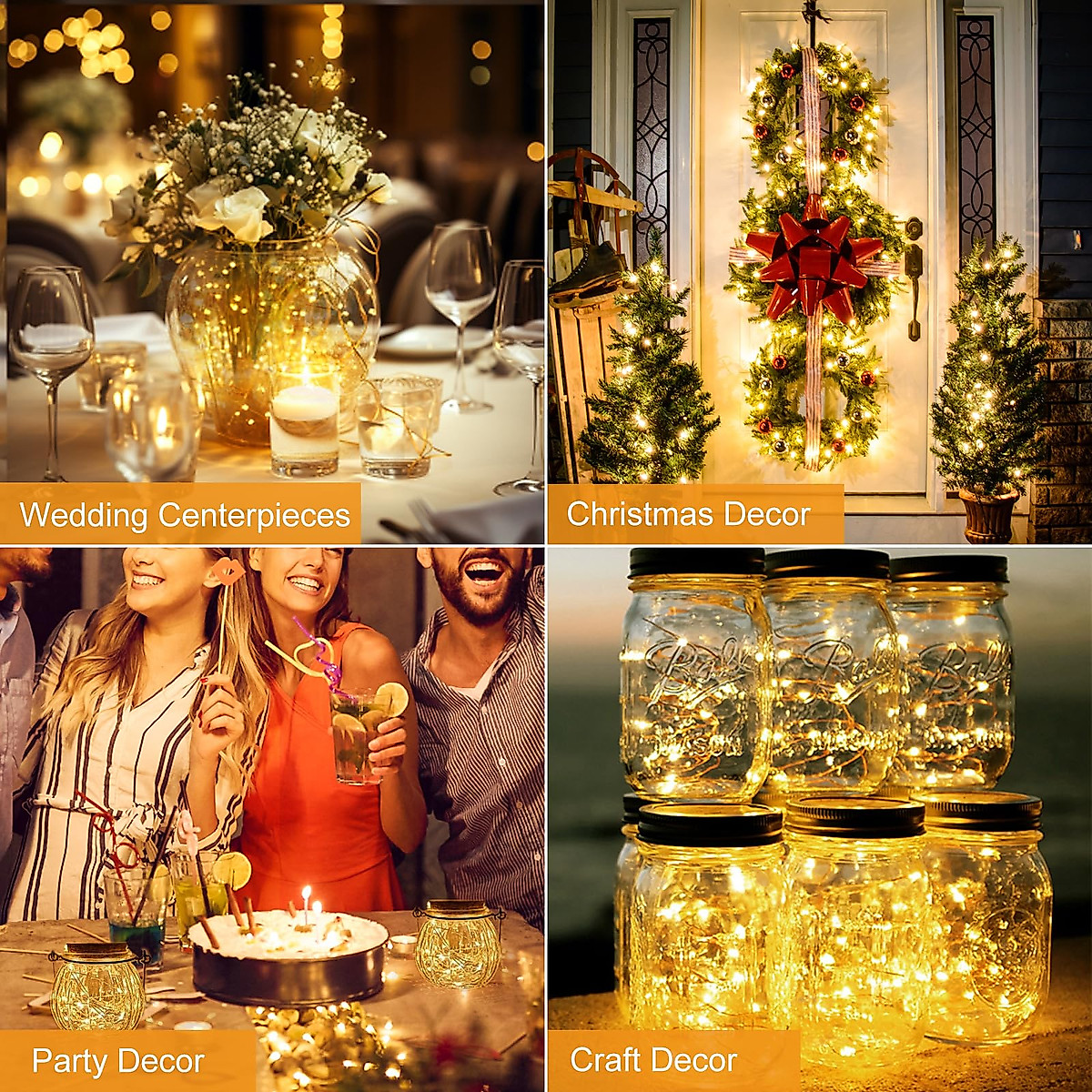 btfarm 30 Pack Fairy Lights Battery Operated [3 Modes], 7ft 20 Led Twinkle Lights String Lights Waterproof Bulk Small Mini Silver Wire for Mason jars Vases Wedding Table Centerpiece, Warm White