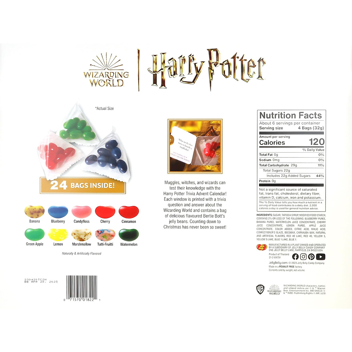 Harry Potter™ Trivia Advent Calendar with 6.7 oz of Jelly Beans