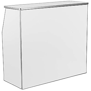 Flash Furniture Amara 4' White Laminate Foldable Bar - Portable Event Bar