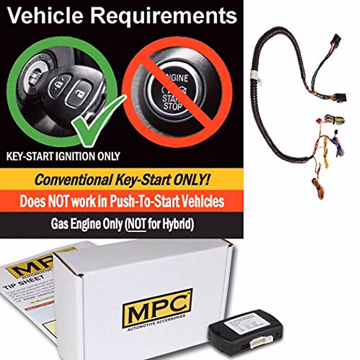 MPC Complete Factory Remote Activated Remote Start Kit for 2008-2010 Dodge Charger - Prewired - w/T-Harness