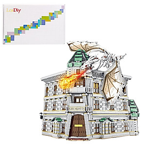 WOLFBSUH Diagon Alley Bank Model Building Kit for Harry Potter Diagon Alley, Collectible Model Set to Build, 4185 Pcs Building Block Compatible with Lego 10217, (15BFQ5602RE5)