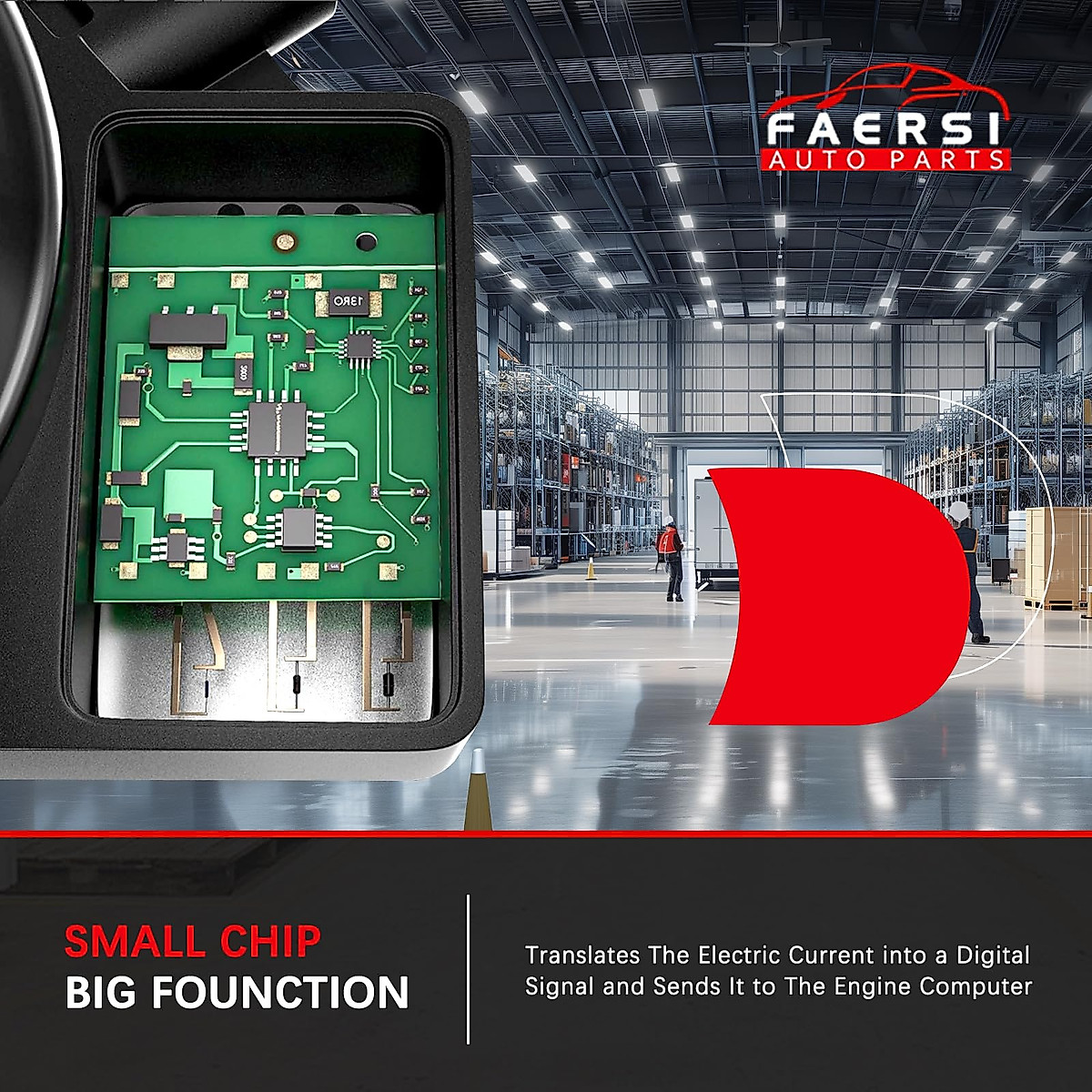 FAERSI Mass Air Flow Sensor Compatible with Chevy Silverado, Suburban 1500, 2500, Tahoe, GMC Yukon XL 1500 Sierra Cadillac Escalade 5.3L, 6.0L, 4.8 & More - Replaces 25168491, AF10043, 25318411