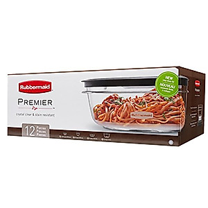 Rubbermaid Premier Easy Find Lids Meal Prep and Food Storage Containers, Set of 6 (12 Pieces Total), Grey |BPA-Free & Stain Resistant