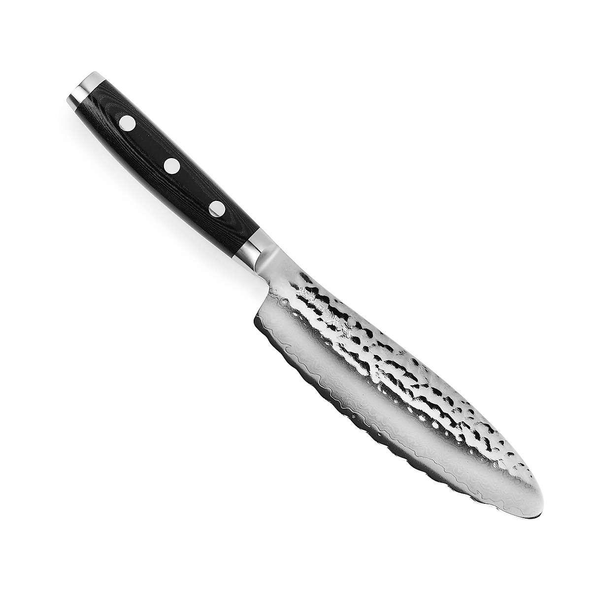 Enso HD 6" Sandwich Knife - Made in Japan - VG10 Hammered Damascus Stainless Steel Serrated Utility Knife