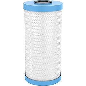 Pentair OMNIFilter CB6 Carbon Water Filter, 10" Whole House Heavy Duty Carbon Block Taste & Odor Replacement Filter Cartridge, 10" x 4.5", 1 Micron, Blue