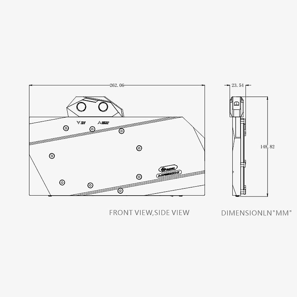 Bykski Copper GPU Water Cooling Block GPU Waterblock Graphics Card Water Cooling Block For XFX Radeon RX6900XT RX6800XT Speedster Merc 319 (5V ARGB RBW Aura Effect LED Lights GPU Block With Backplate)