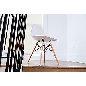 UrbanMod Mid Century Style Easy Assemble’ Modern DSW ErgoFlex ABS Plastic and ‘One Wipe Wonder’ Comfortable White Dining Chairs Meets 5-Star, Set of 2 (Natural)