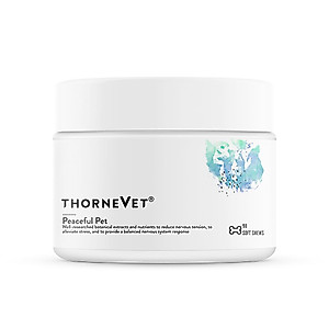 ThorneVet Peaceful Pet Calming Chews for Dogs & Cats - Soft Chews with Calming Nutrients & Botanicals to Support a Healthy Nervous System - Bacon Flavor Dog Treats with Amino Acids & Vitamins - 90 ct
