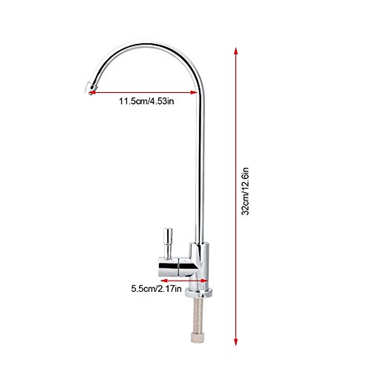 1/4'' Stainless Steel Faucet Tap Drinking Water Purifier Filter Chrome Reverse Osmosis for Clean Drinking Water