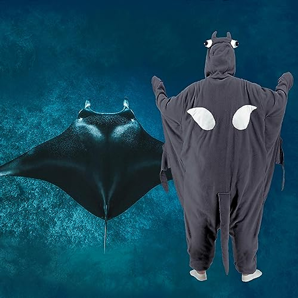 MZMZZU Adult Manta One-Piece Animal Pajamas Cosplay Halloween Costume for Men Women